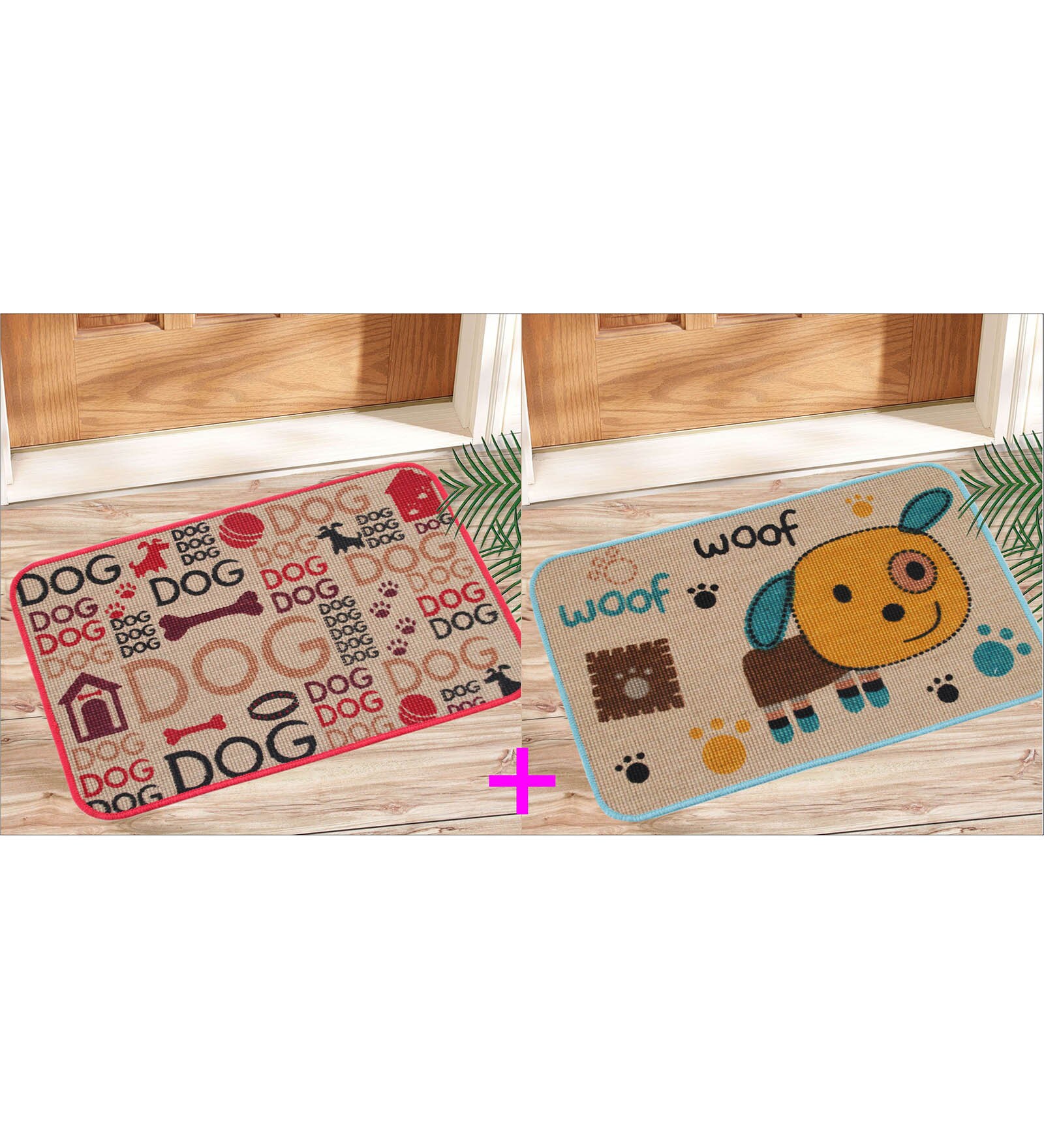 Buy Multicolor Jute Slogan Pattern 24x16 Inch AntiSkid Set of 2 Door ...
