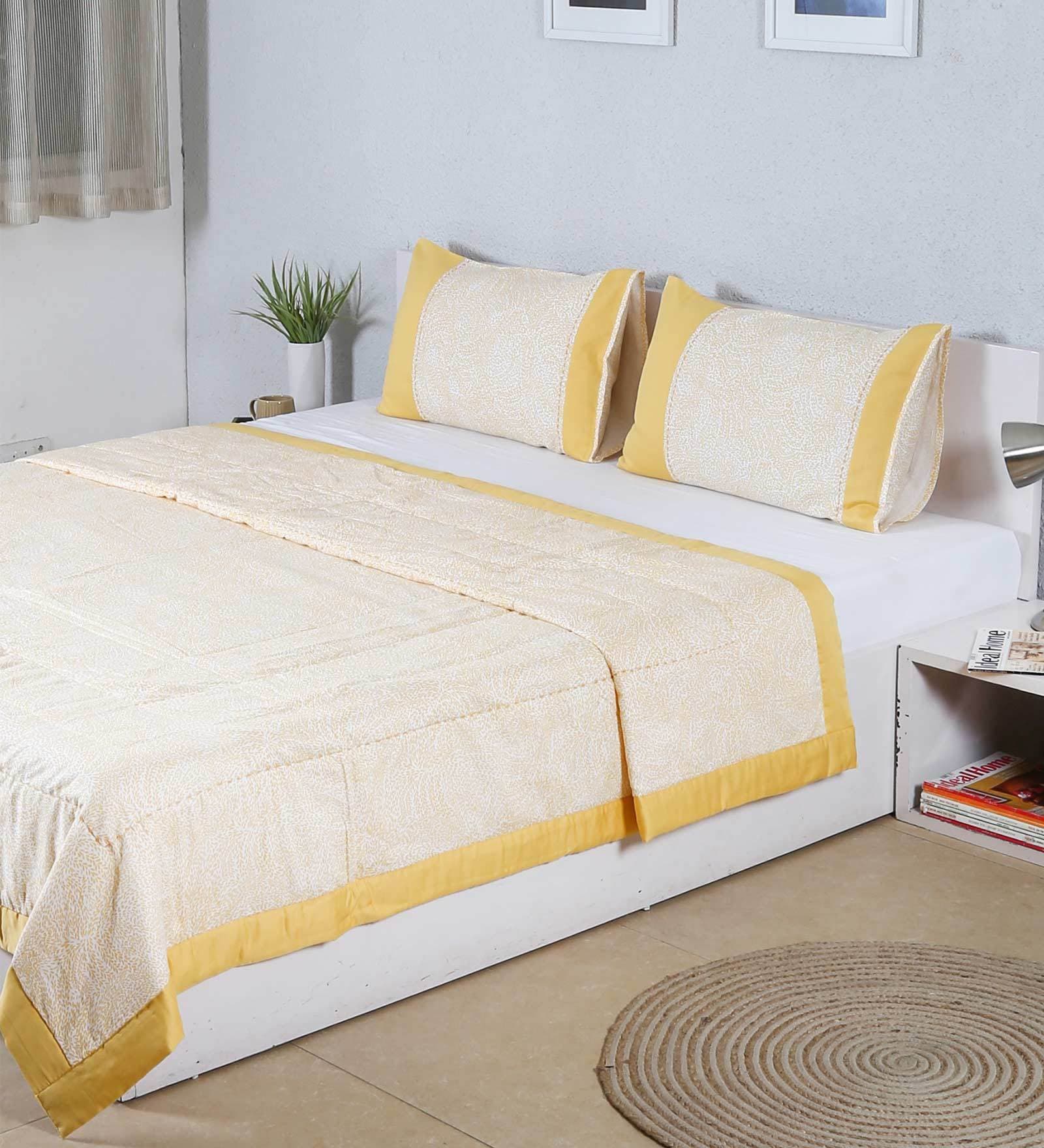 Buy Sarisa Cotton 180 TC Double Bed Cover with 2 Pillow Covers by House ...