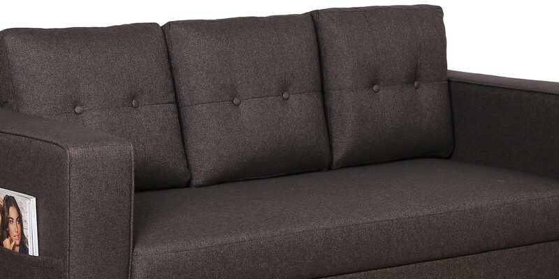 Buy Carrera Fabric 3 Seater Sofa In Coffee Brown Colour By Woodsworth ...