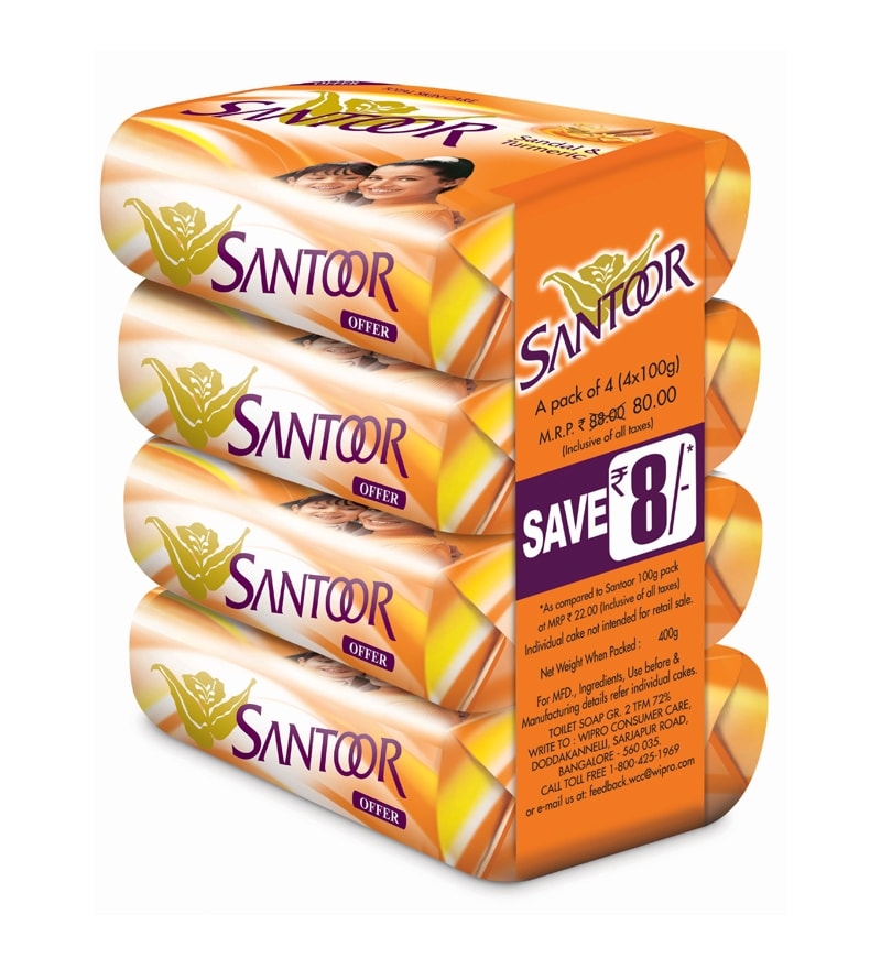 Buy Santoor O Soap 100 gms x 4 pcs (Pack Of 4) Online - Soaps - Soaps - Bath & Body - Pepperfry ...