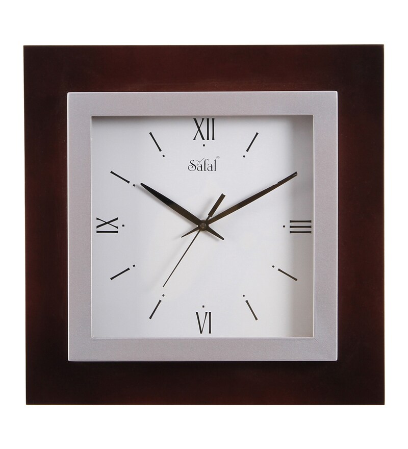 Buy Brown Engineered Wood Analog Wall Clock by Safal Quartz Online ...