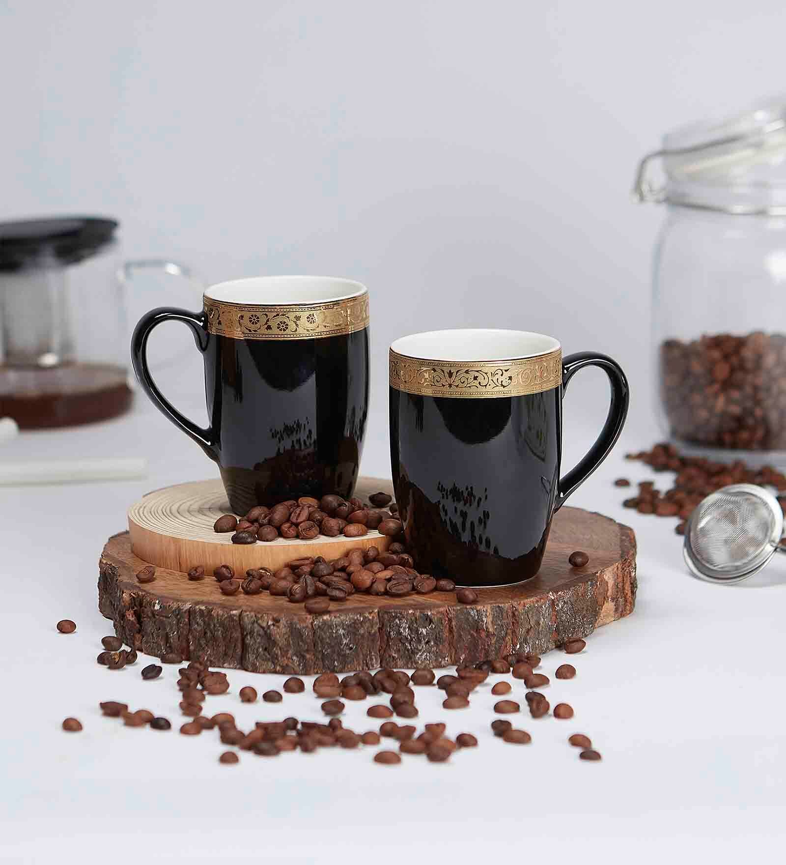 Buy Scarlet 230 ml Black Porcelain Coffee Mug (Set of 2) by Vola at 100 ...