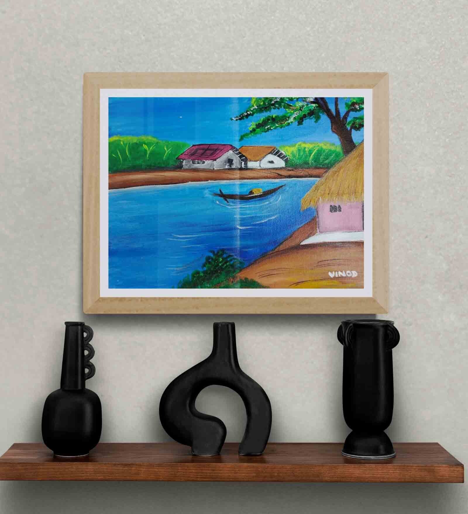 Buy Scenic View Handmade Acrylic On Unframed Canvas Painting at 20% OFF ...