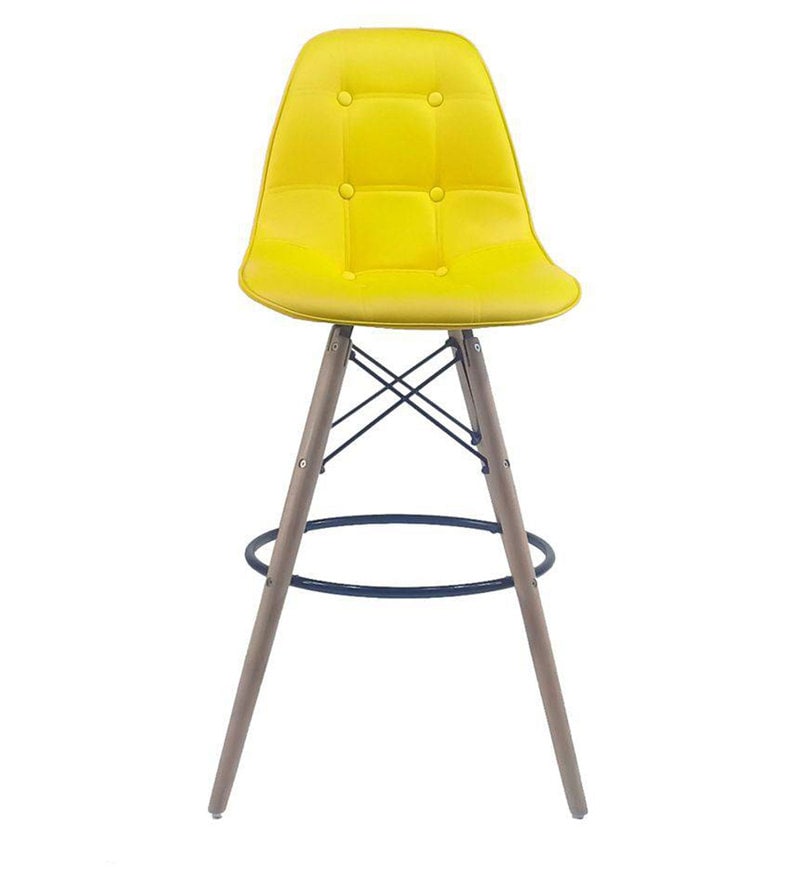 Buy Rex Fabric Bar Stool In Yellow Colour Online - Contemporary Bar ...