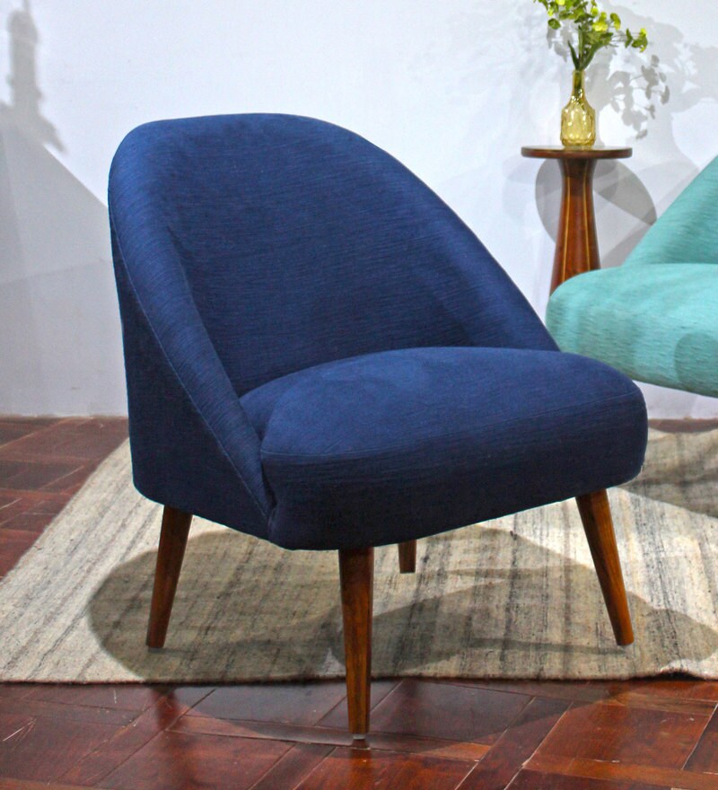 Buy Scoop Lounge Chair in Blue Colour by Manor & Mews Online - Slipper ...