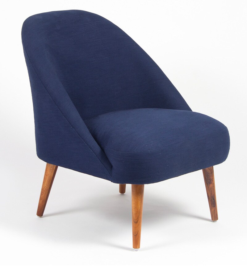 Buy Scoop Lounge Chair in Blue Colour by Manor & Mews Online - Slipper ...