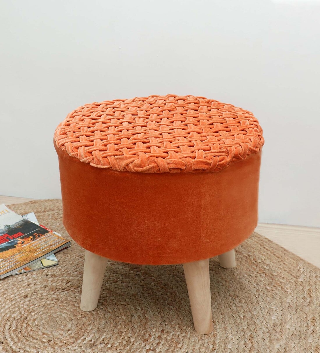 Buy Fresno Fabric Seating Stool in Rust Colour at 100% OFF by Sheen ...