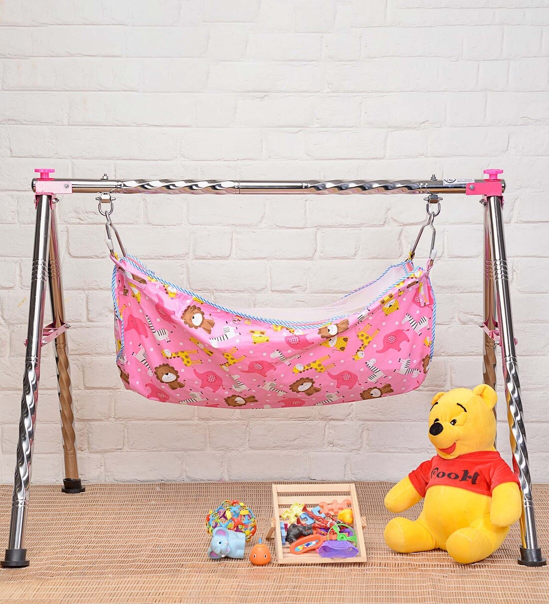 Buy Zigzag Design Metal Crib in Pink Colour at 100% OFF by JIN | Pepperfry