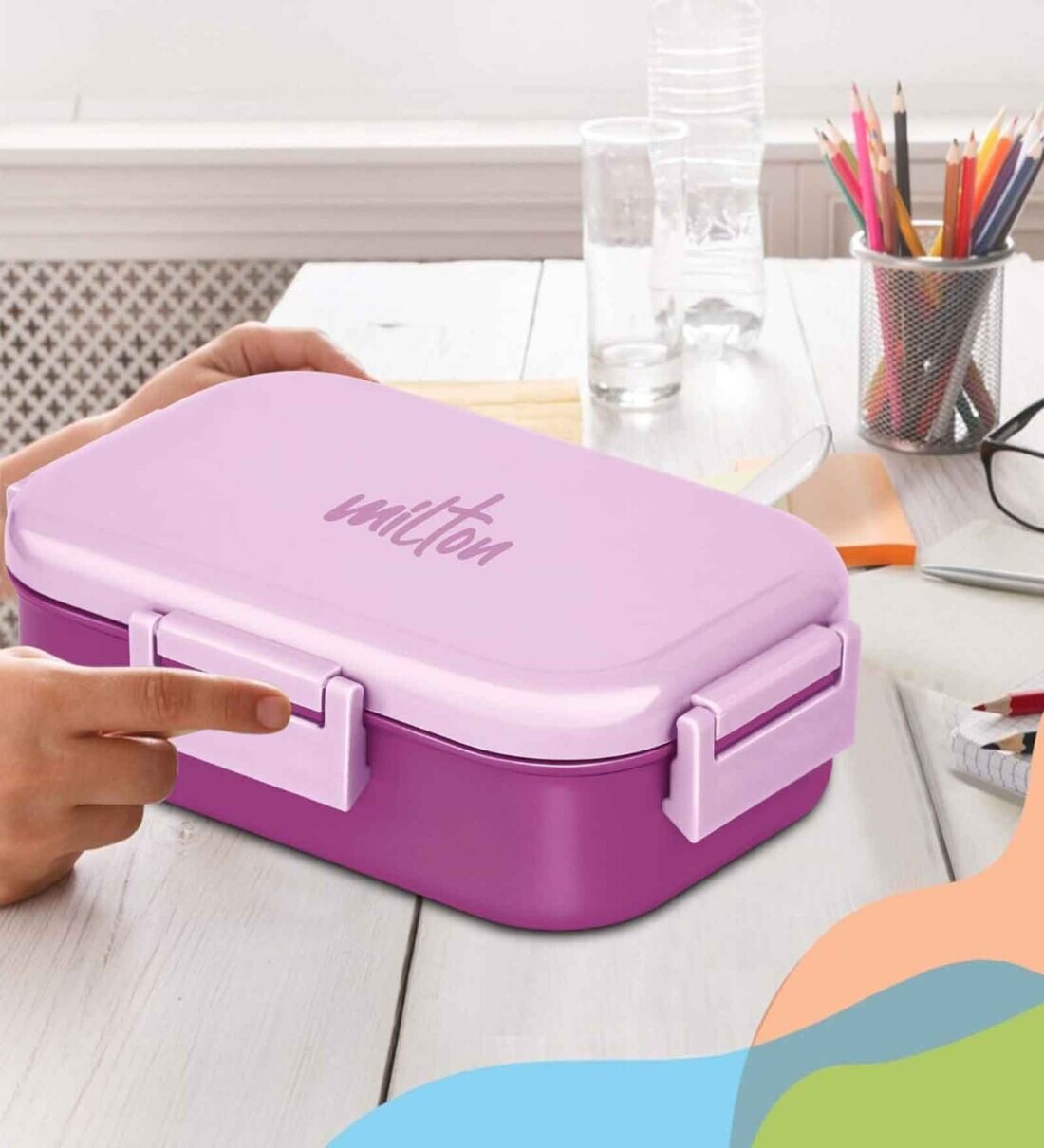 Buy Senior Flatmate Purple 700 ML Inner Steel & Outer Plastic Food ...