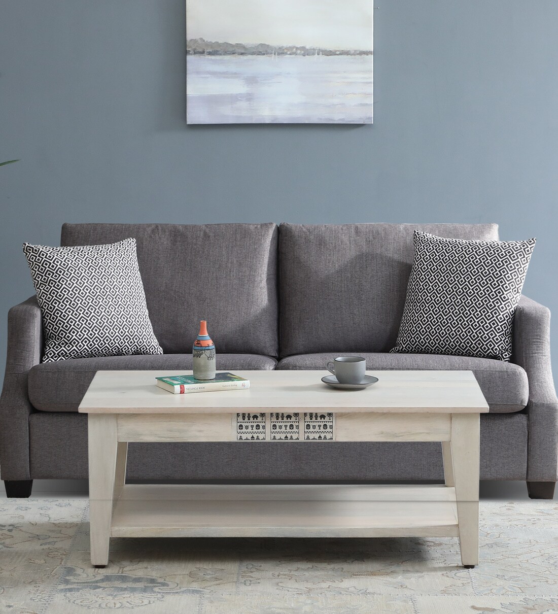 Buy Serengeti Solid Wood Coffee Table In Whitewash Finish at 6% OFF by ...