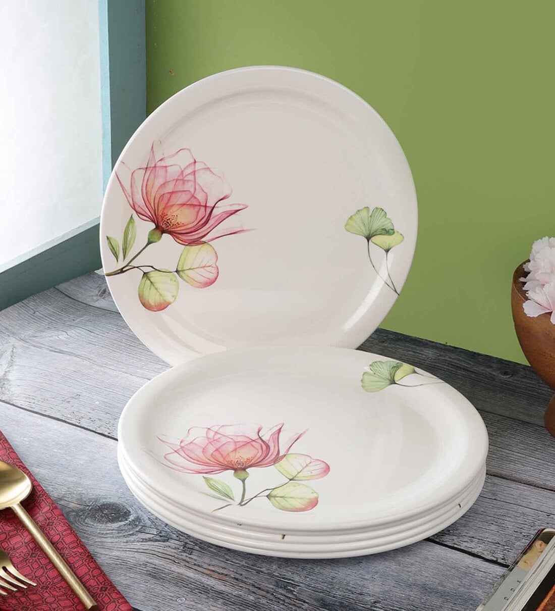 Buy Servewell Bloom 6 Pc Melamine Dinner Plate by VarEesha Online ...