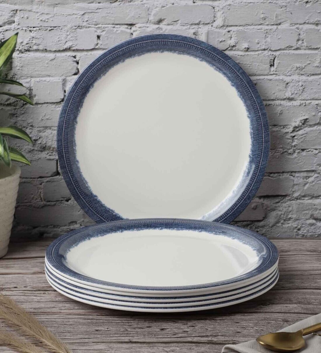 Buy Servewell Denim 6 Pc Dinner Plate by VarEesha Online - Dinner ...