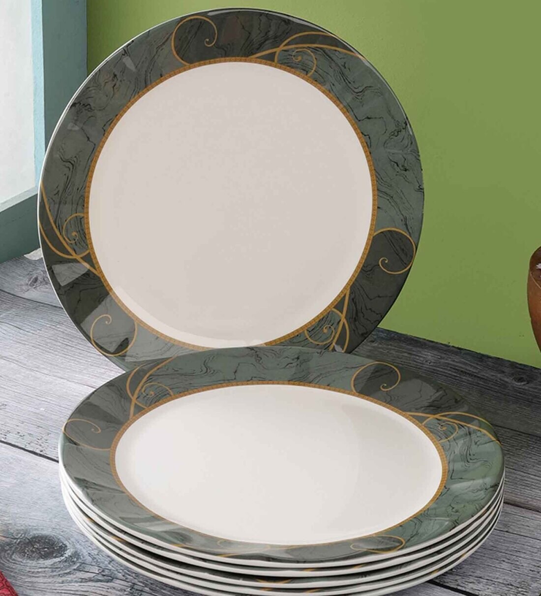 Buy Servewell Diza 6 Pc Melamine Dinner Plate by VarEesha Online ...