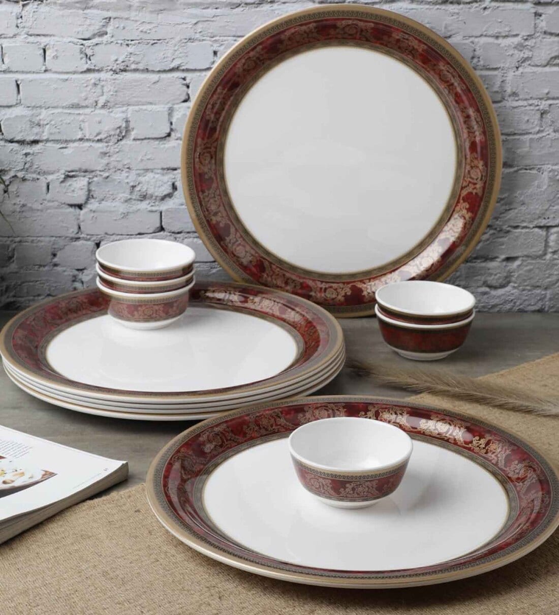 Buy Servewell Mughal Art 12 Pc Dinner Set by VarEesha Online ...