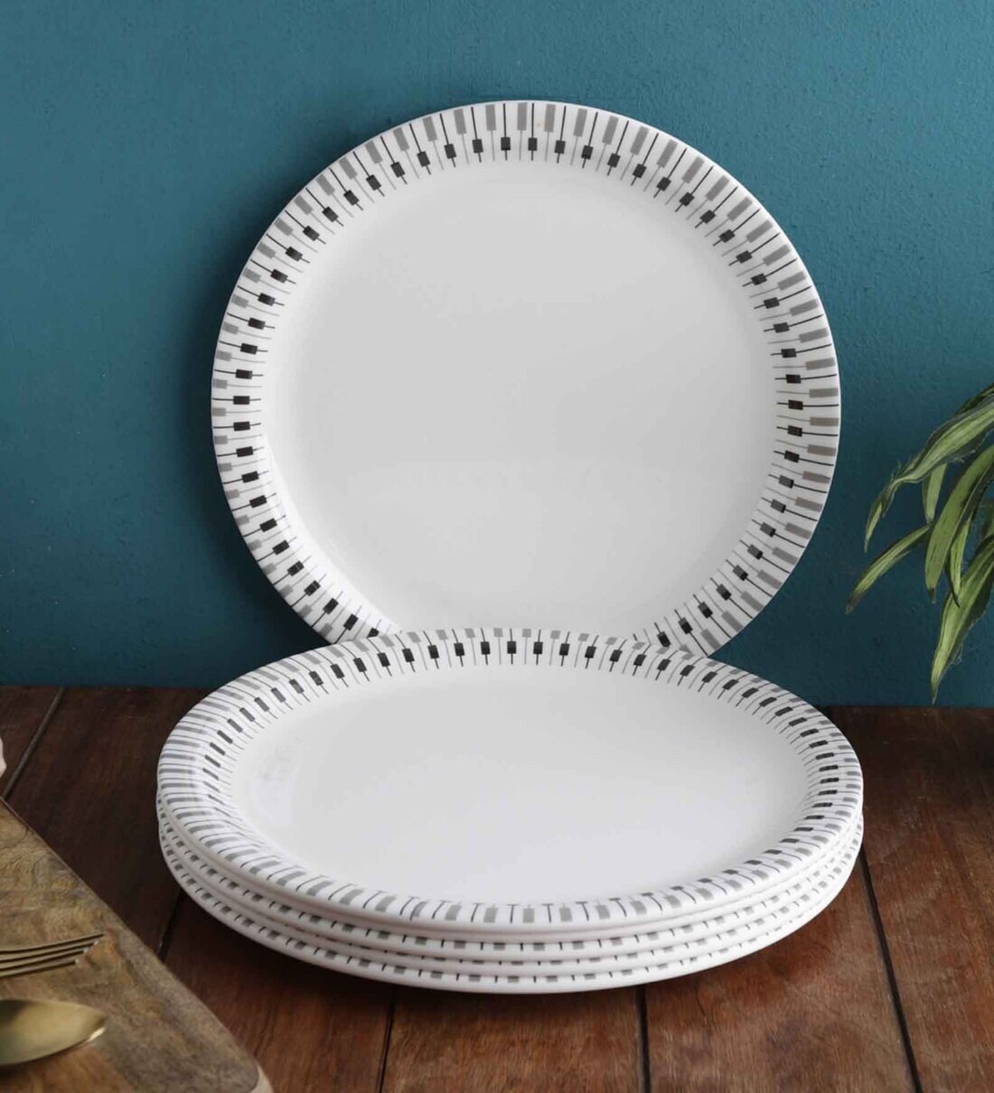 Buy Servewell Piano 6 Piece Melamine Dinner Plate by VarEesha Online ...
