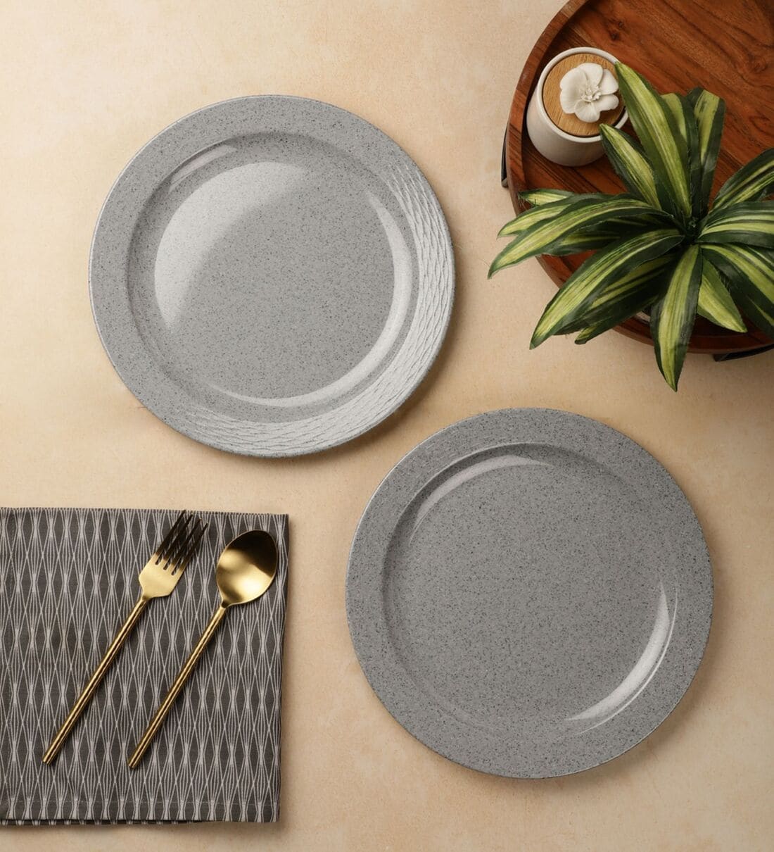 Buy Servewell Ripple Grey (Set of 6) Dinner Plate by Vareesha Online ...