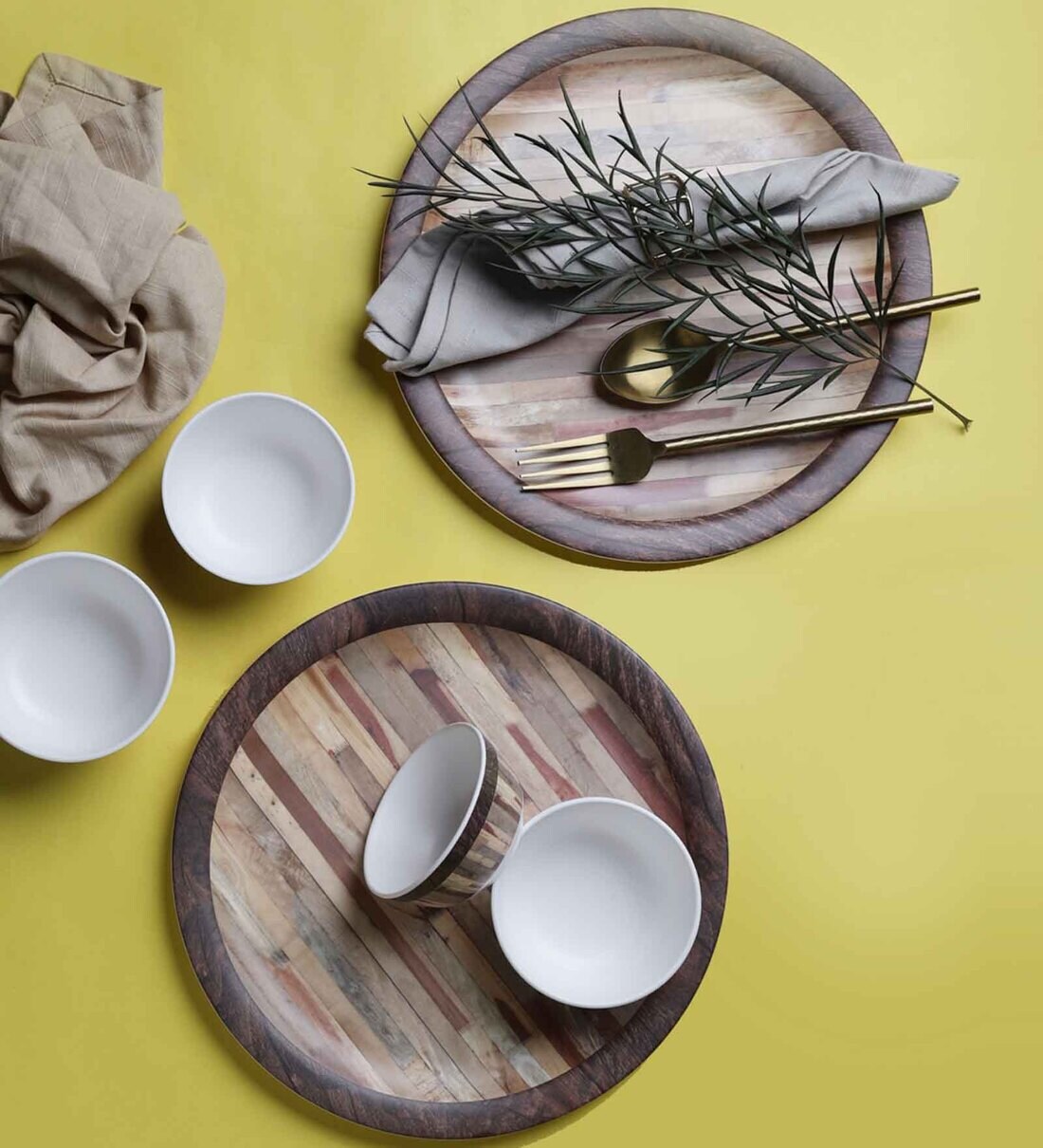 Buy Servewell Woody Work Persian Matte 18 Piece Melamine Dinner Set by ...
