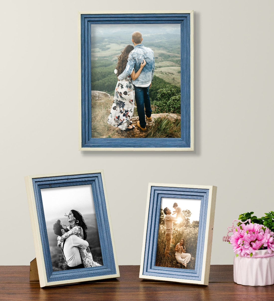 Buy Set of 3 Blue Wood Collage Photo Frames by Art Street at 13% OFF by ...