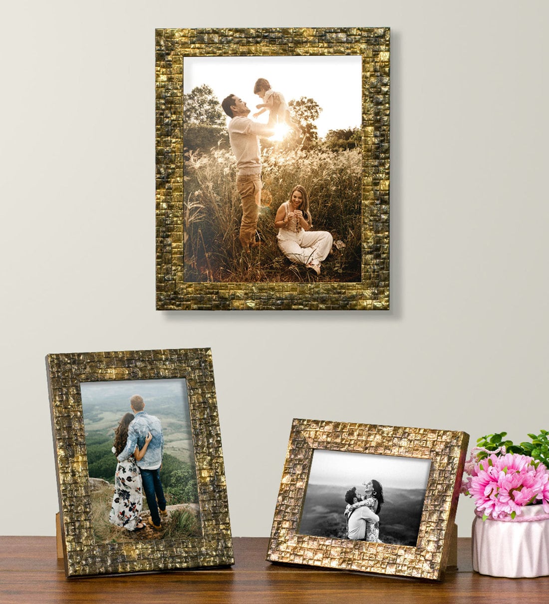 Buy Set Of Suzie 3 Gold Wood Collage Photo Frame at 4% OFF by Art ...