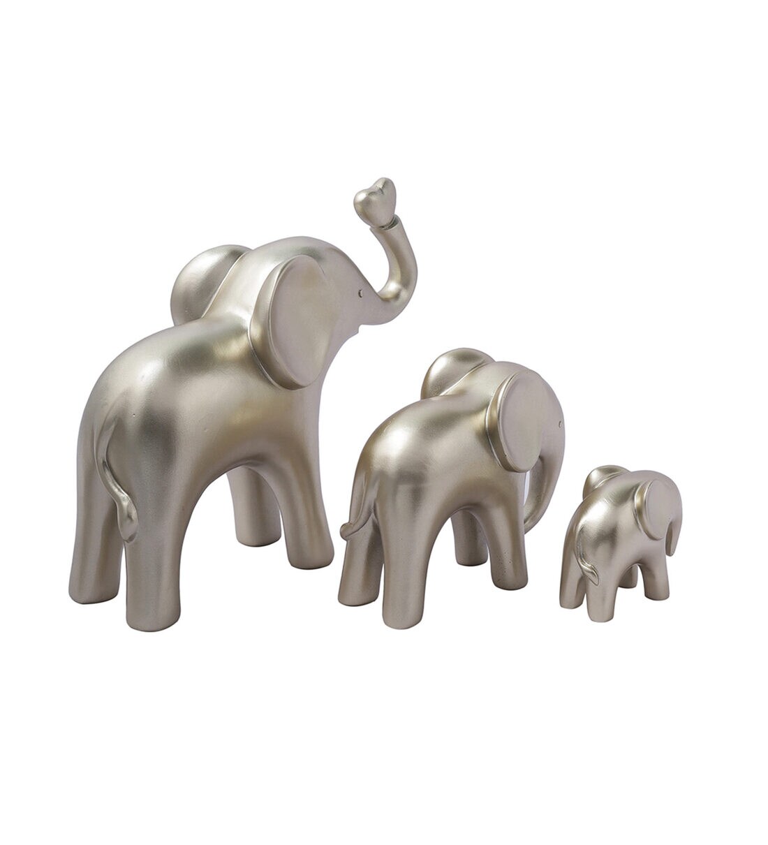 Buy Set Of 3 Golden Cute & Happy Elephant Showpiece by Tayhaa Online ...