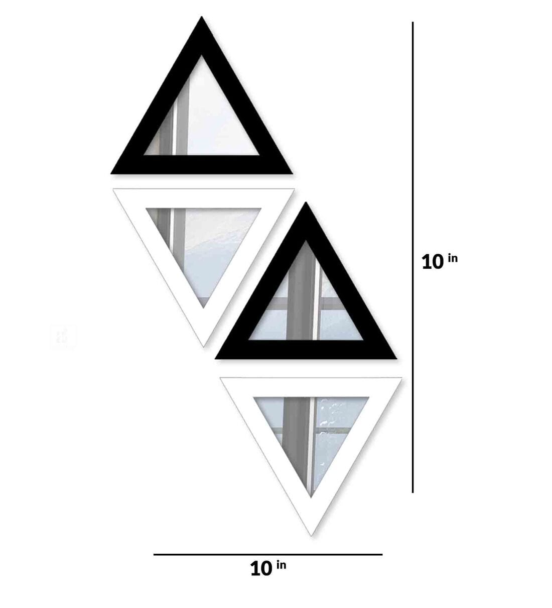 Buy Set of 4 Triangular Shape Mirror in Multi Colour Online - Mirror ...