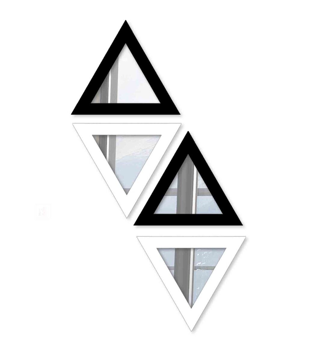 Buy Set of 4 Triangular Shape Mirror in Multi Colour Online - Mirror ...
