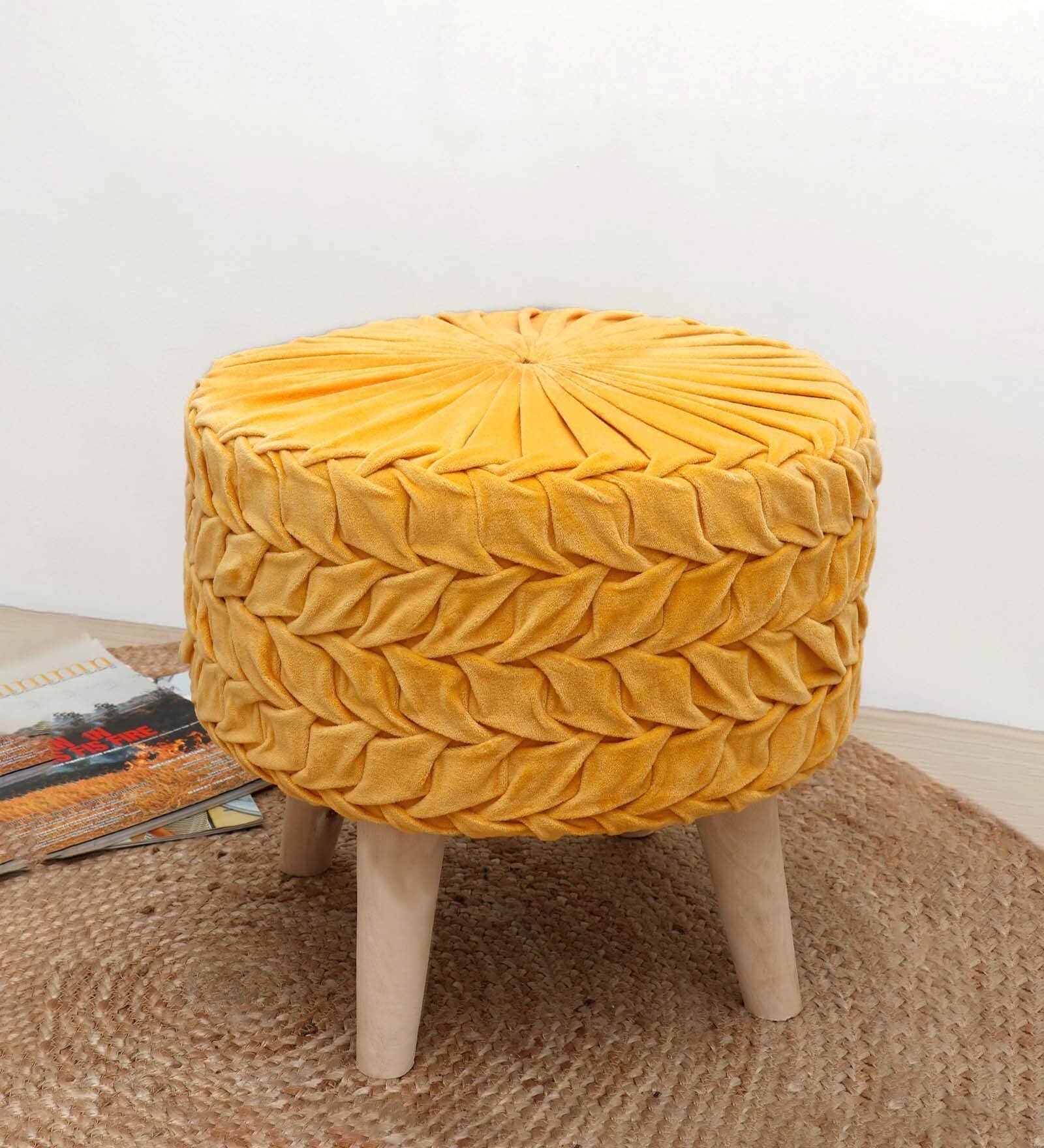 Buy Seating Fabric Seating Stool in Mustard Colour at 100% OFF by Sheen ...