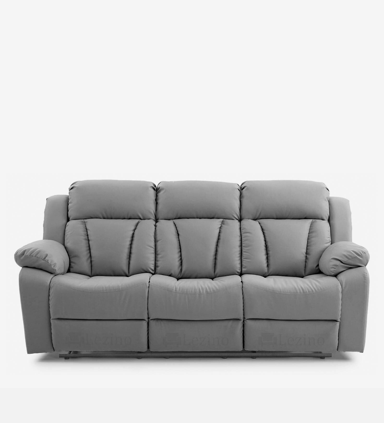 Buy Selino 3 Seater Faux Laether Manual Recliner In Grey Colour at 20% ...