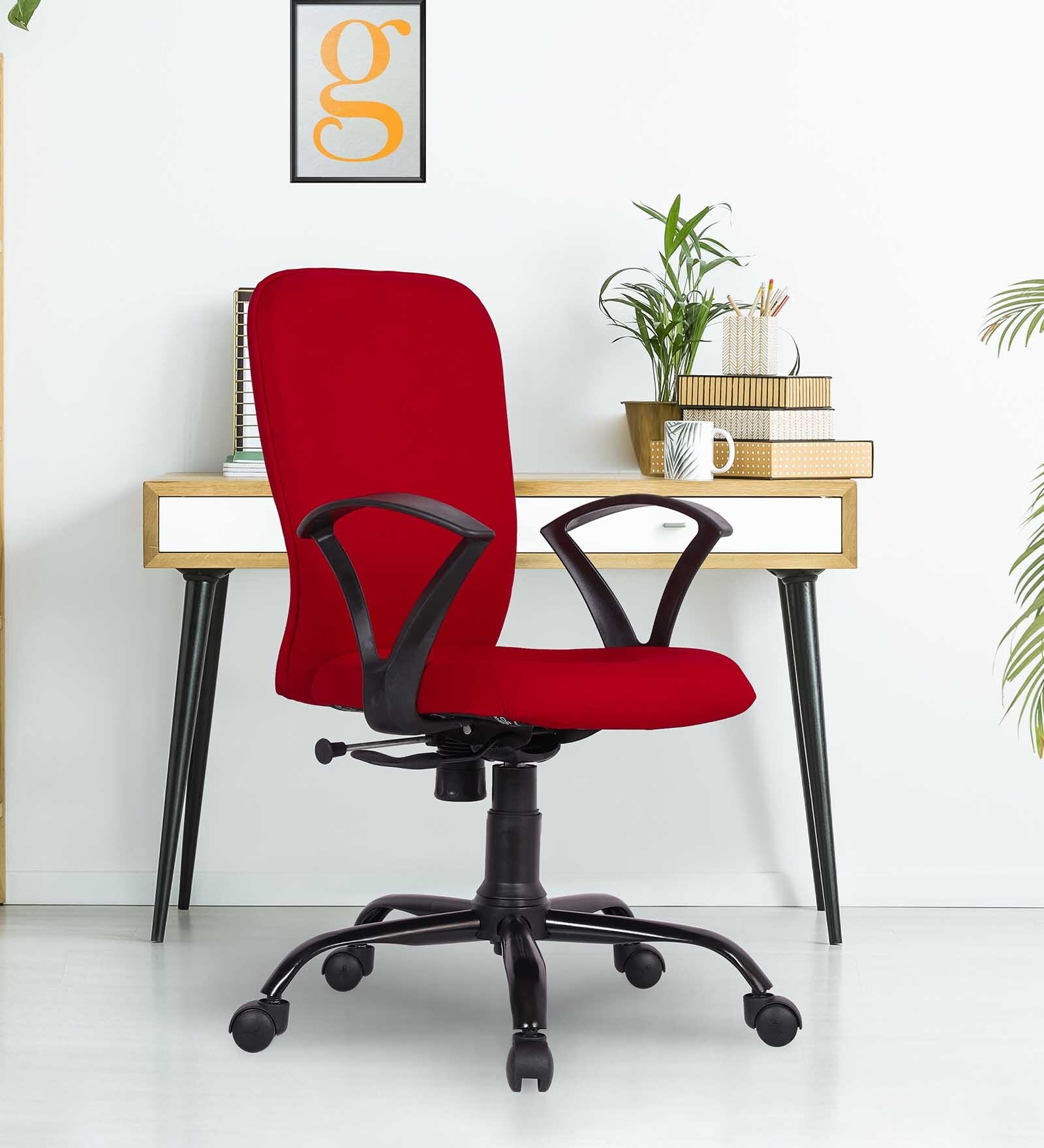 Buy Seoul-X Fabric Ergonomic Chair in Red Colour at 35% OFF by Green ...