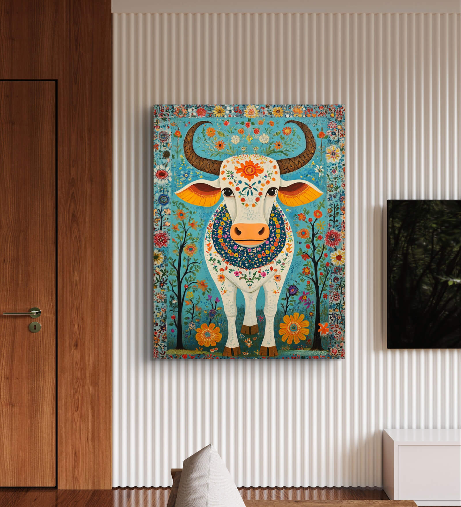 Buy Serene Cow 005 20inx16in Gallery Wrap Canvas Painting at 100% OFF ...
