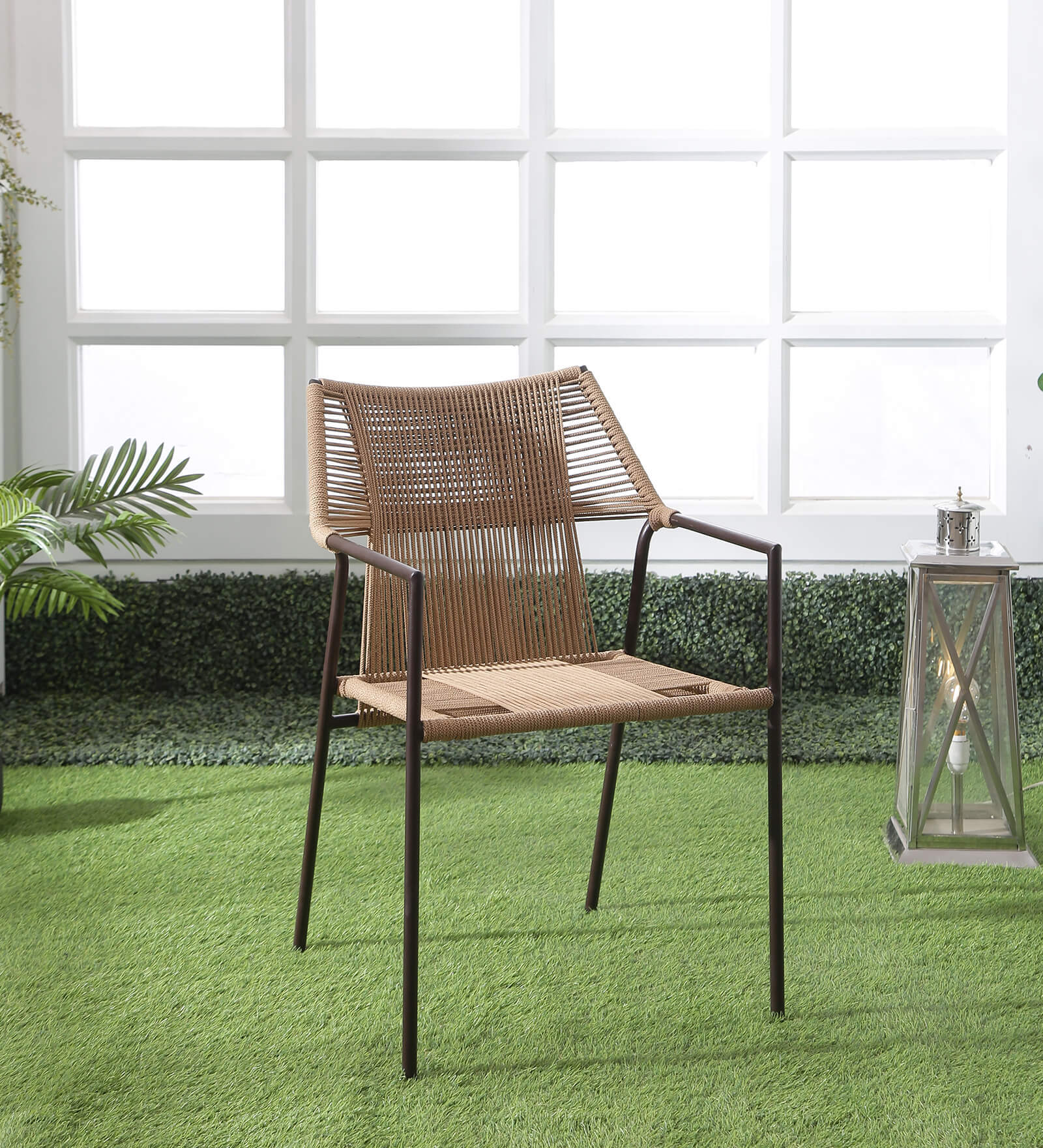 Buy Serra Steel & Braided Rope Outdoor Seating In Beige Finish at 22% ...