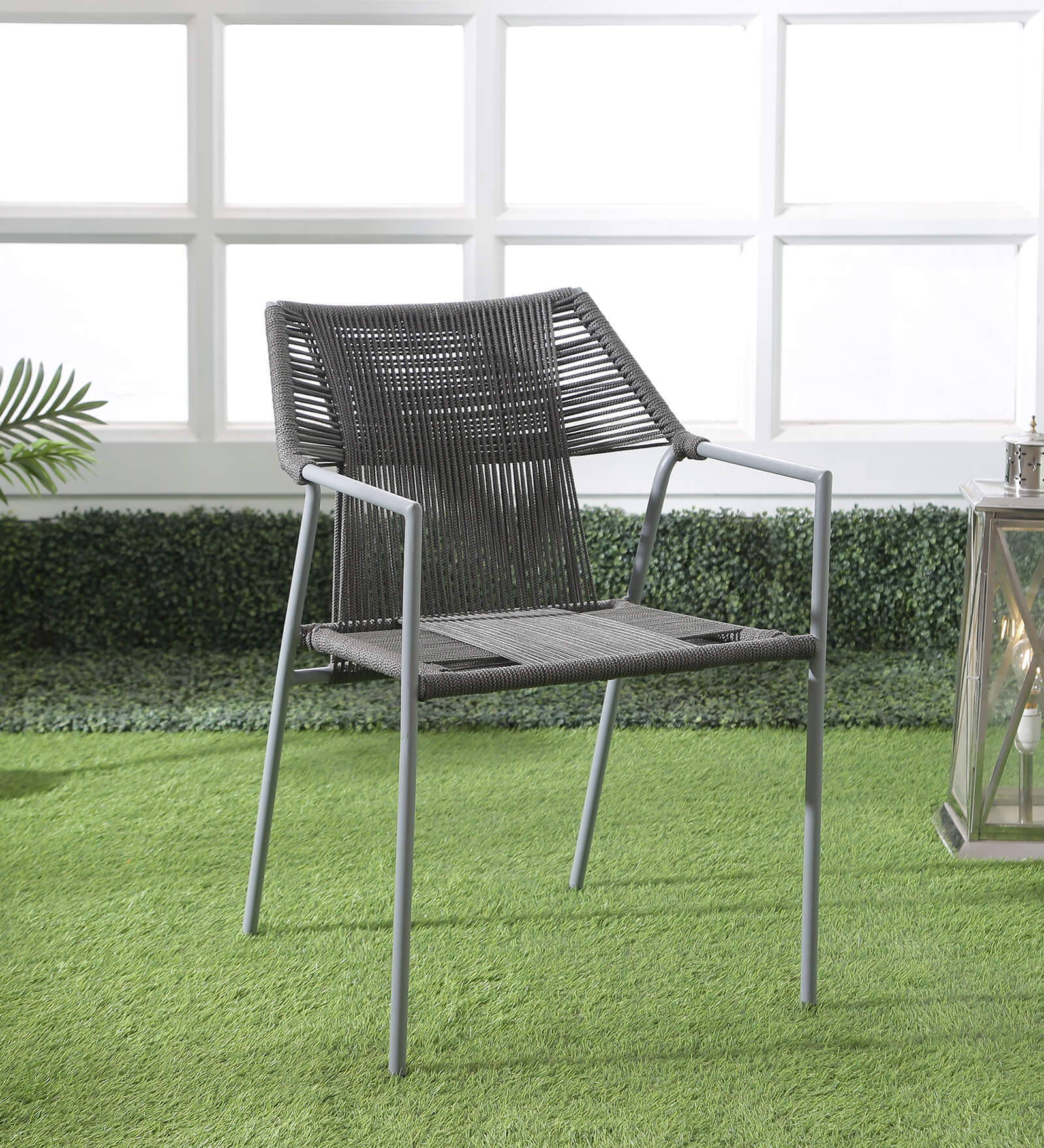 Buy Serra Steel & Braided Rope Outdoor Seating In Grey Finish at 22% ...