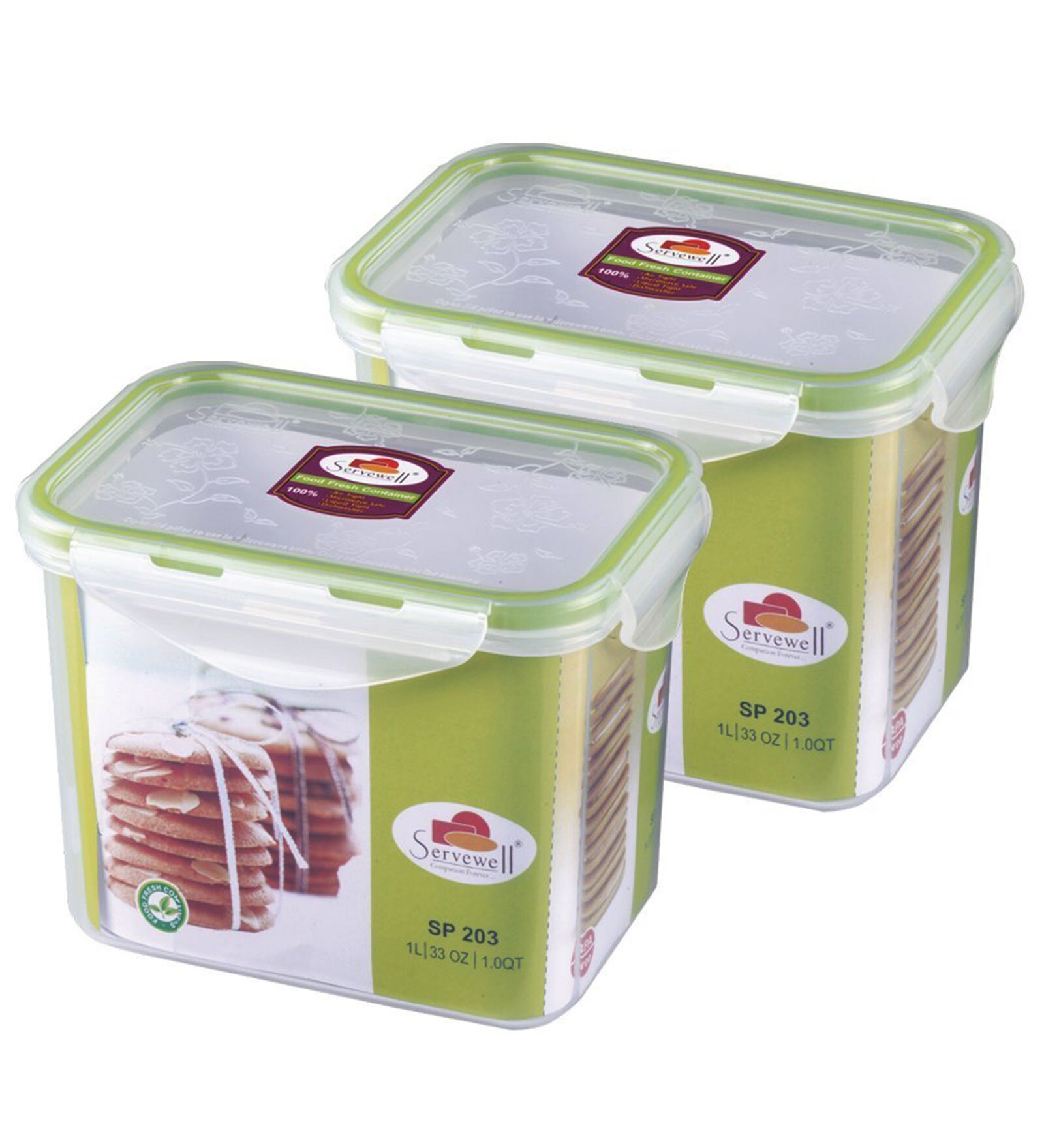 Buy Servewell Rectangle 1 L Food Fresh Container - Set of 2 Online ...