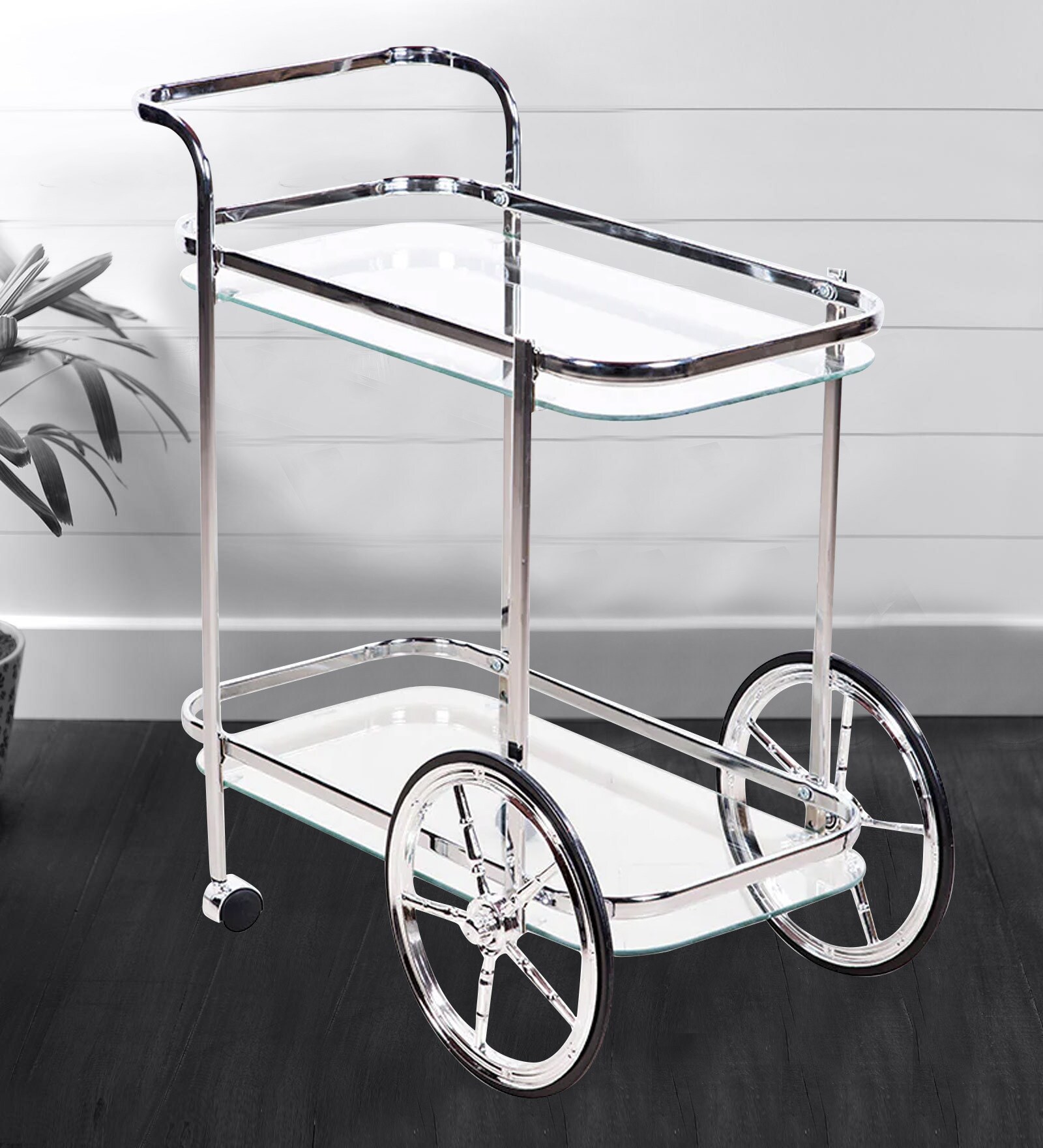 Buy Service Trolley in Silver Colour by RoyalOak Online - Bar Trolleys ...