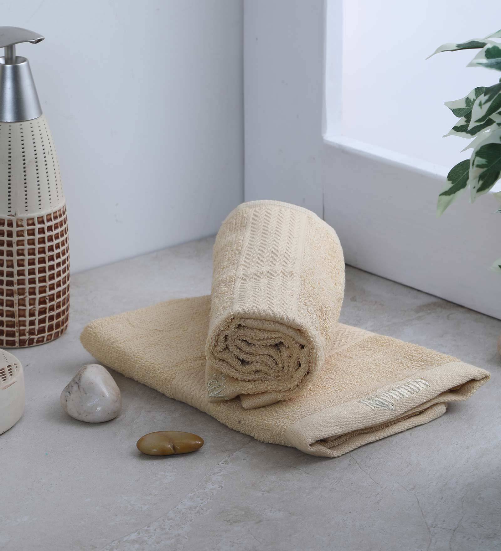Buy Beige Solid 380 GSM Cotton Hand Towels (Set of 4) at 5% OFF by ...