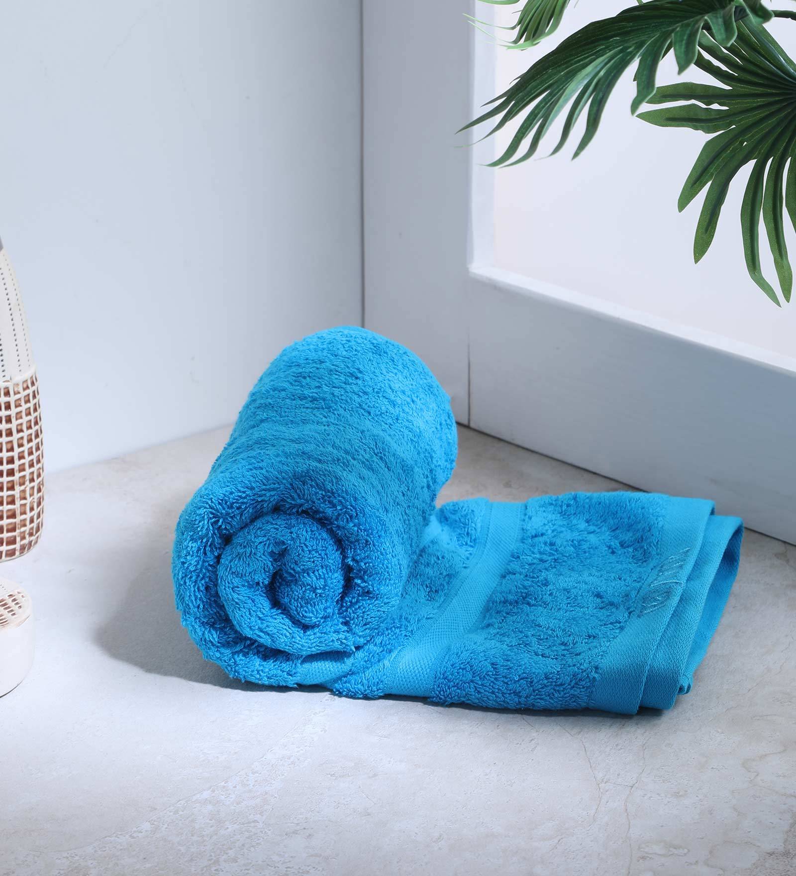 Buy Blue Cotton 500 GSM Bath Towels (Set Of 2) at 12% OFF by Raymond ...