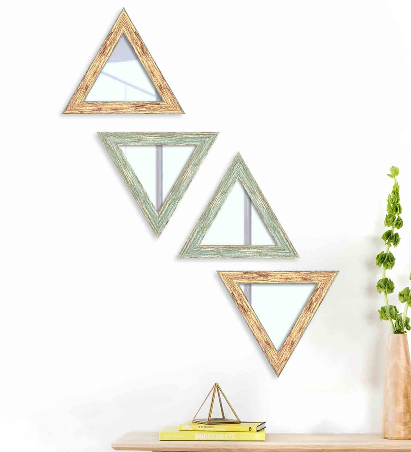 Buy Set of 3 Hexagon Triangular Shape Mirror in Multi Colour at 23% OFF ...