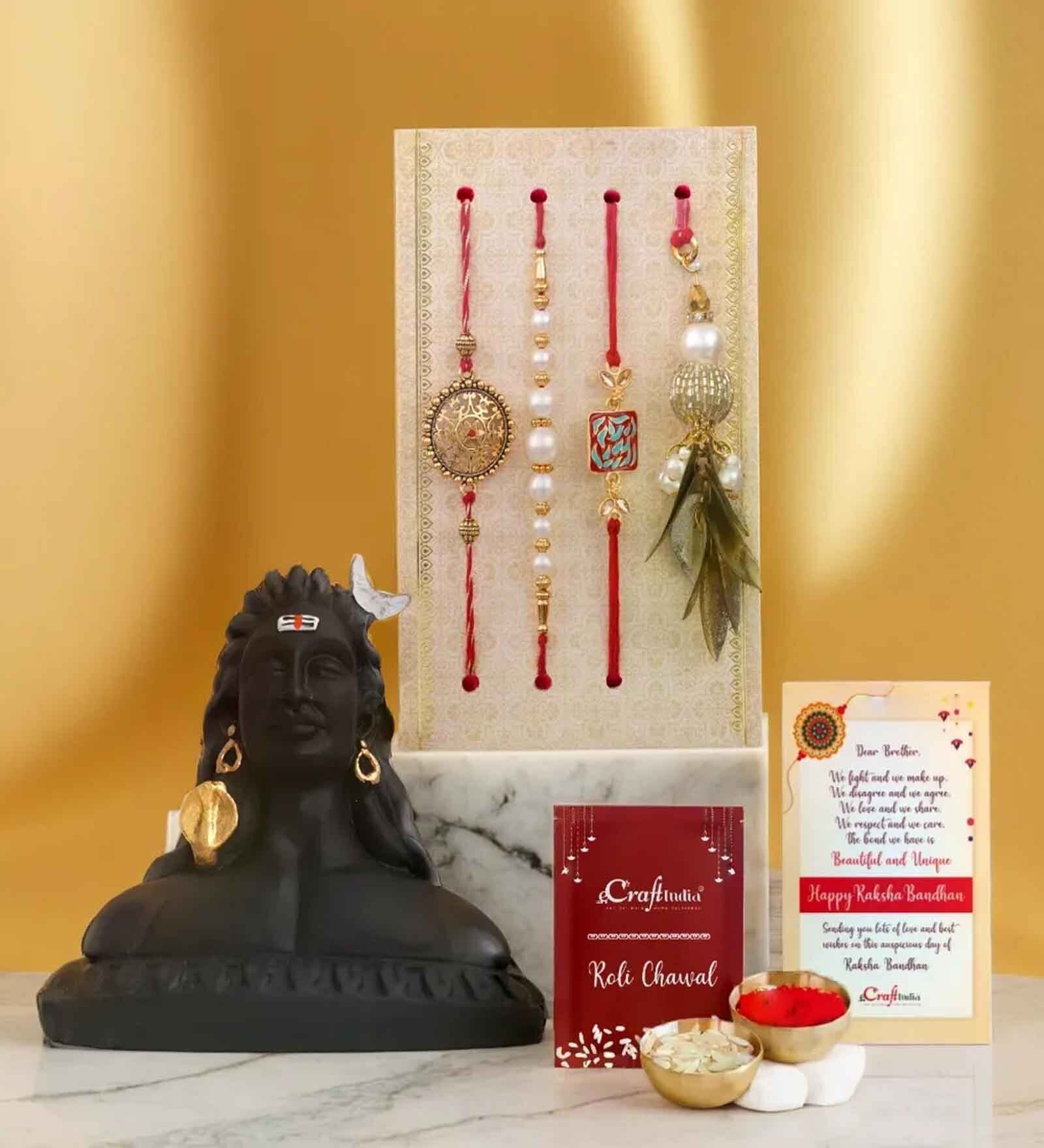 Buy Set of 4 Designer Rakhi & Roli Chawal Pack at 36% OFF by ...