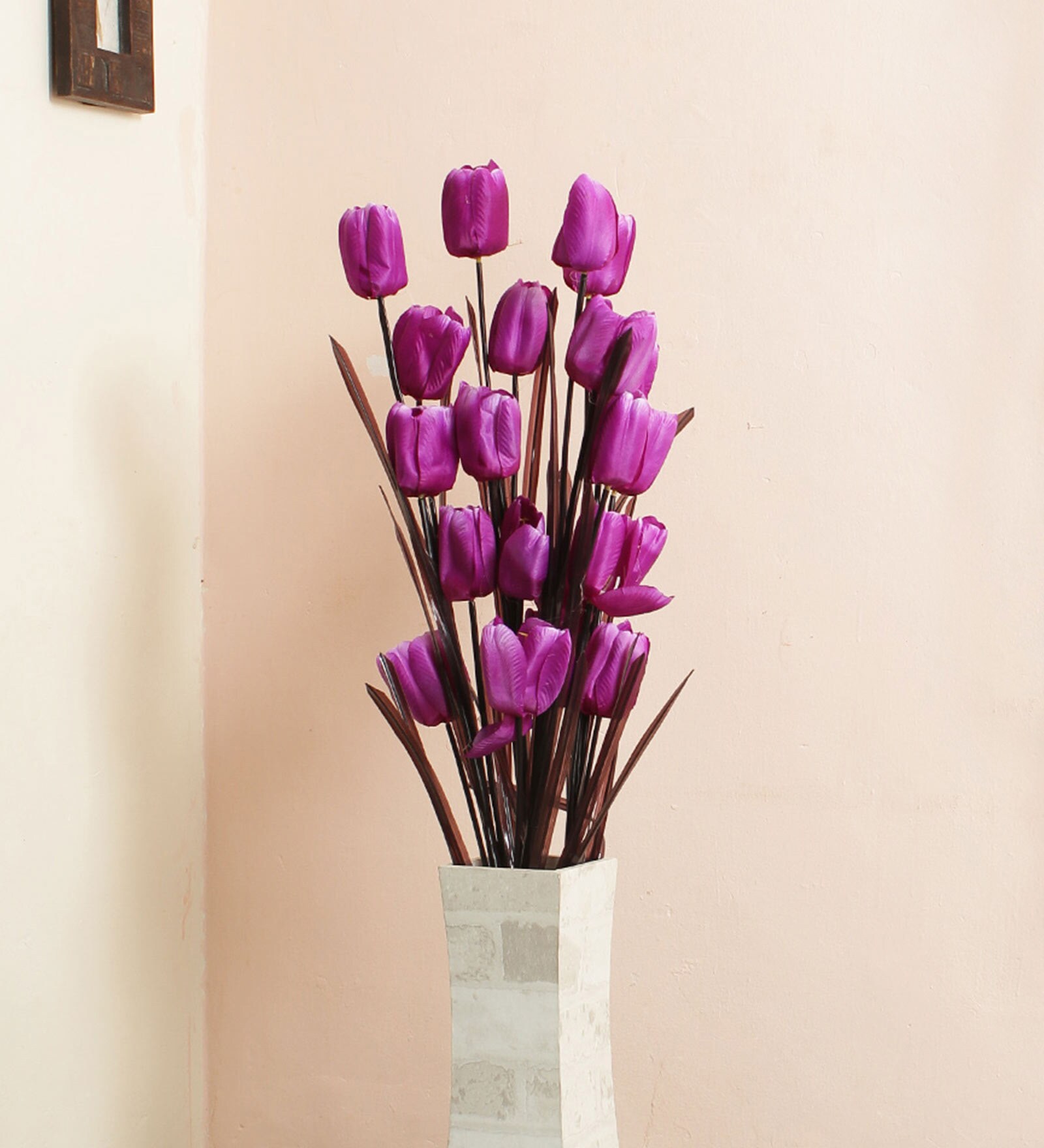 Buy Purple Artificial Tulip Flower Stick, Set of 4 by Fourwalls at 37% ...
