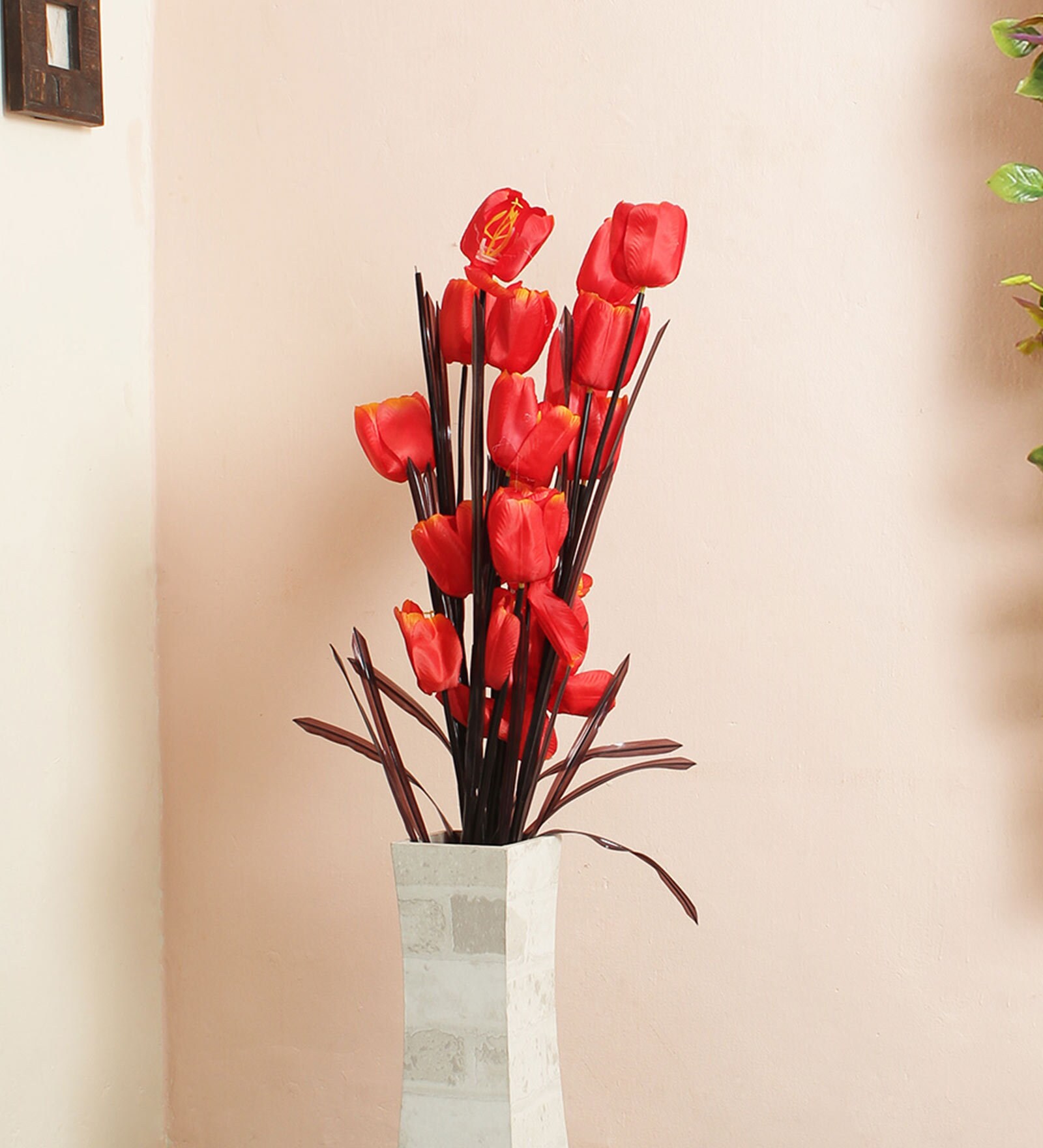Buy Red Artificial Tulip Flower Stick, Set of 4 by Fourwalls at 37% OFF ...