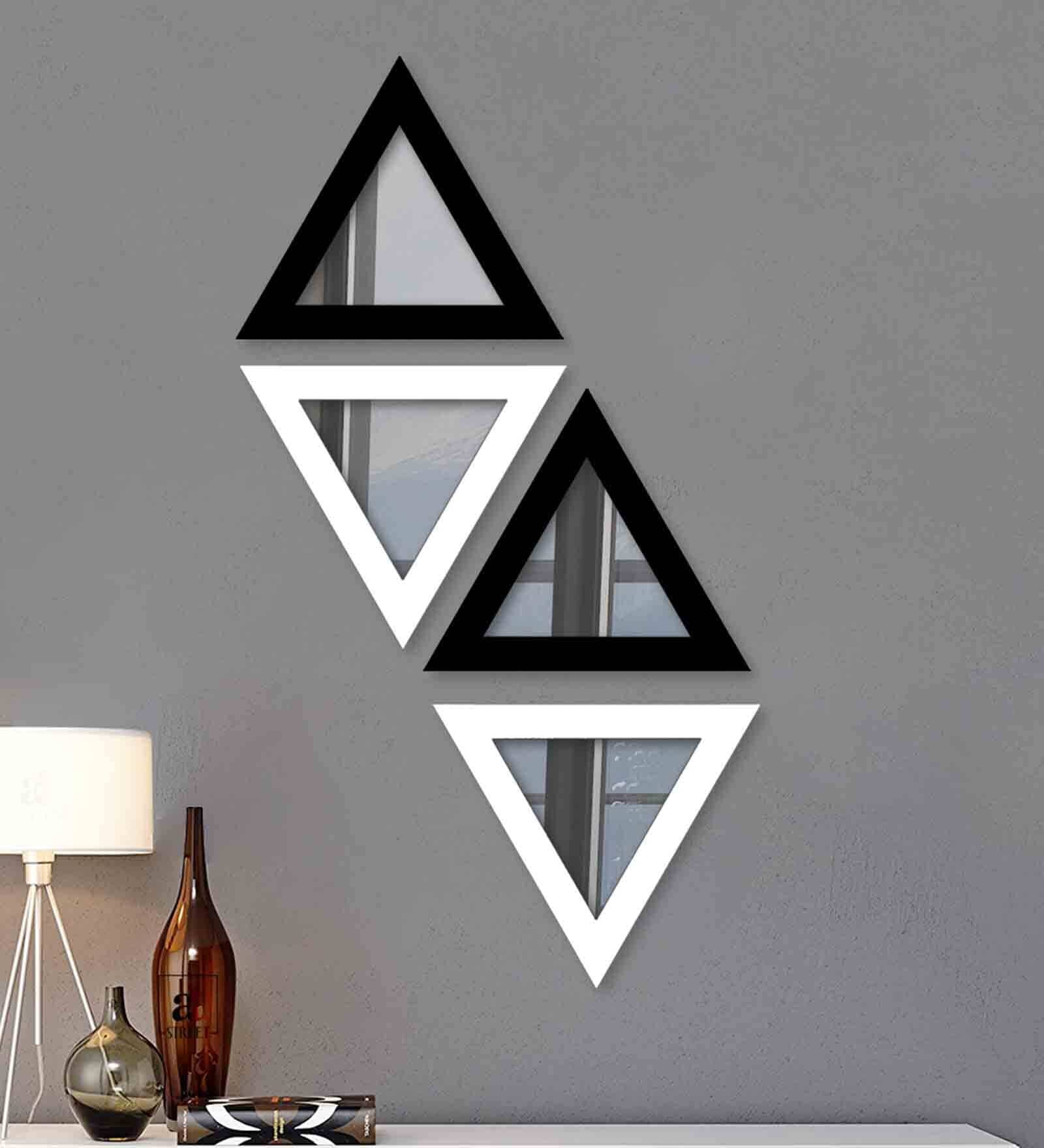 Buy Set of 4 Triangular Shape Mirror in Multi Colour at 47% OFF by Art ...
