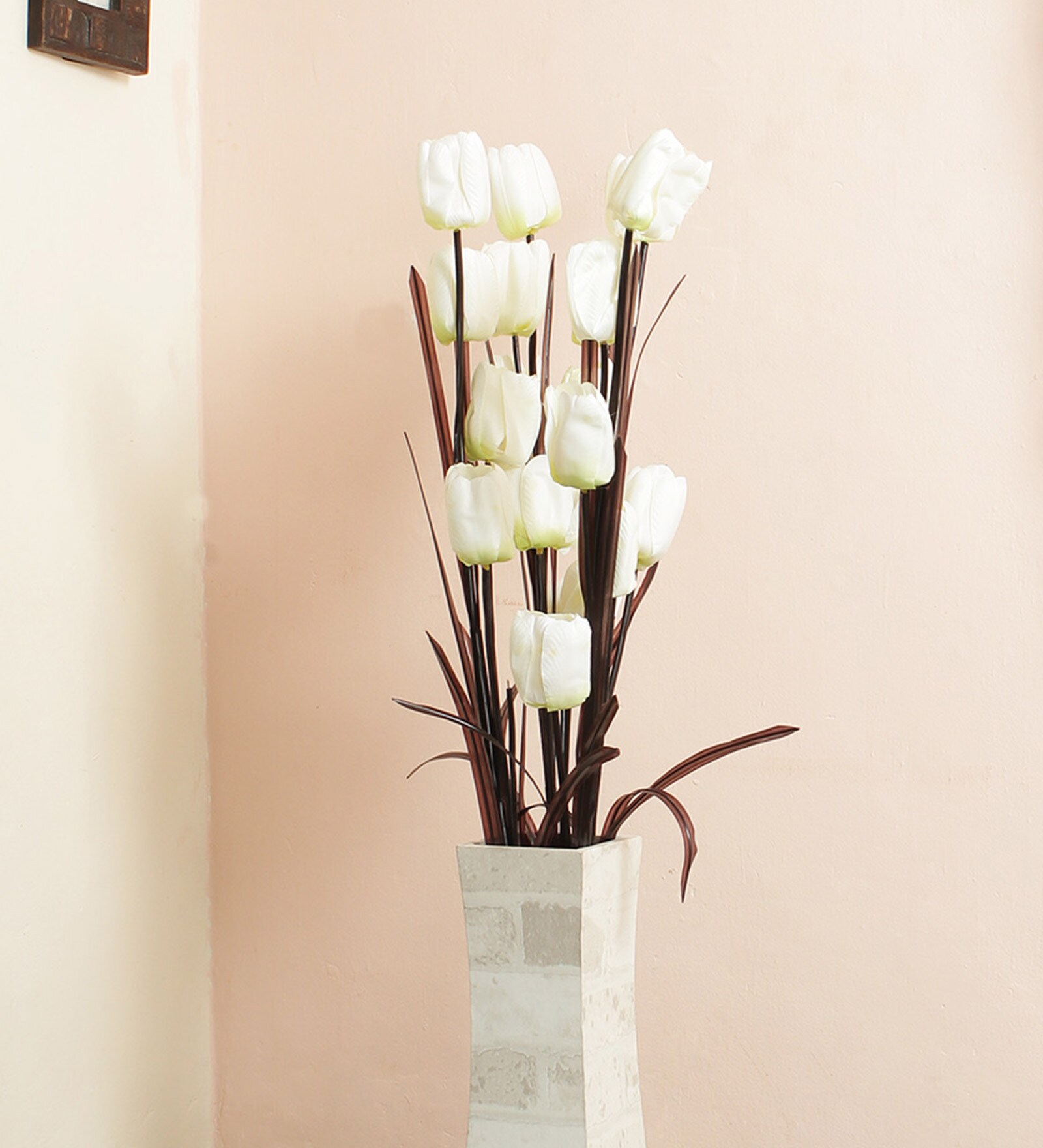 Buy White Artificial Tulip Flower Stick, Set of 4 by Fourwalls at 38% ...