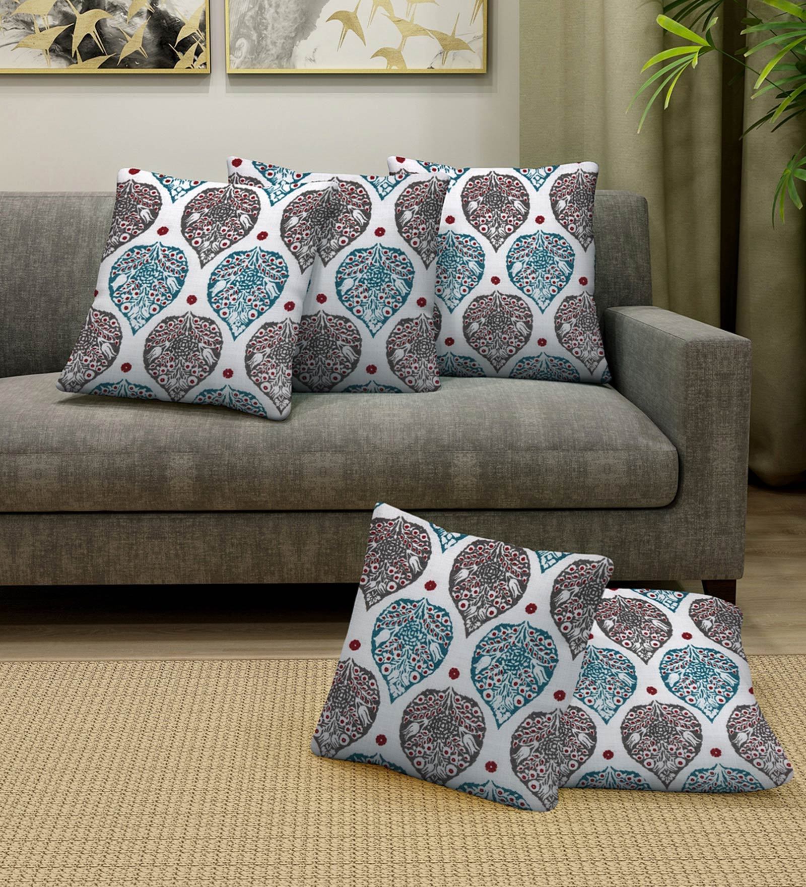 Buy Abstract Cotton Brown 12x12 Inch Cushion Covers By Neudis at 19% ...