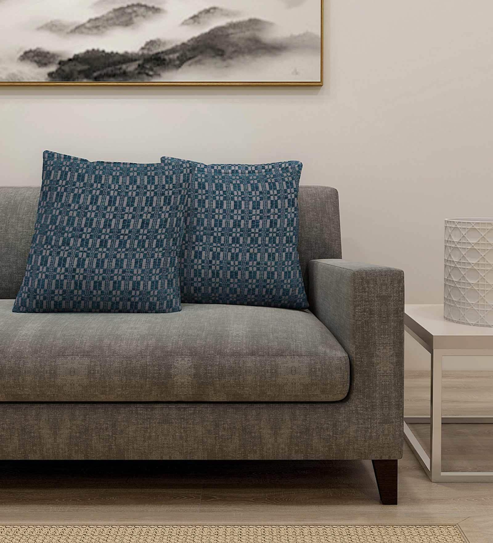 Buy Cotton Geometric Pattern 14X14 Inches Cushion Covers (Set Of 5) at ...