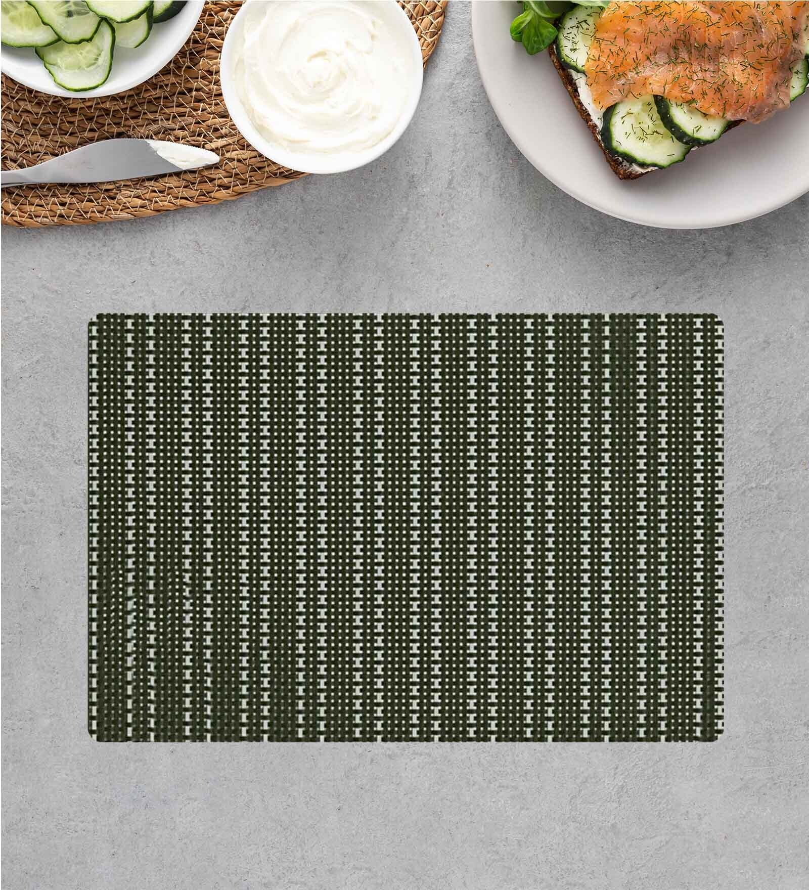 Buy Black Vinyl Striped (18 x 12)(Set of 6) Placemat at 5% OFF by ...