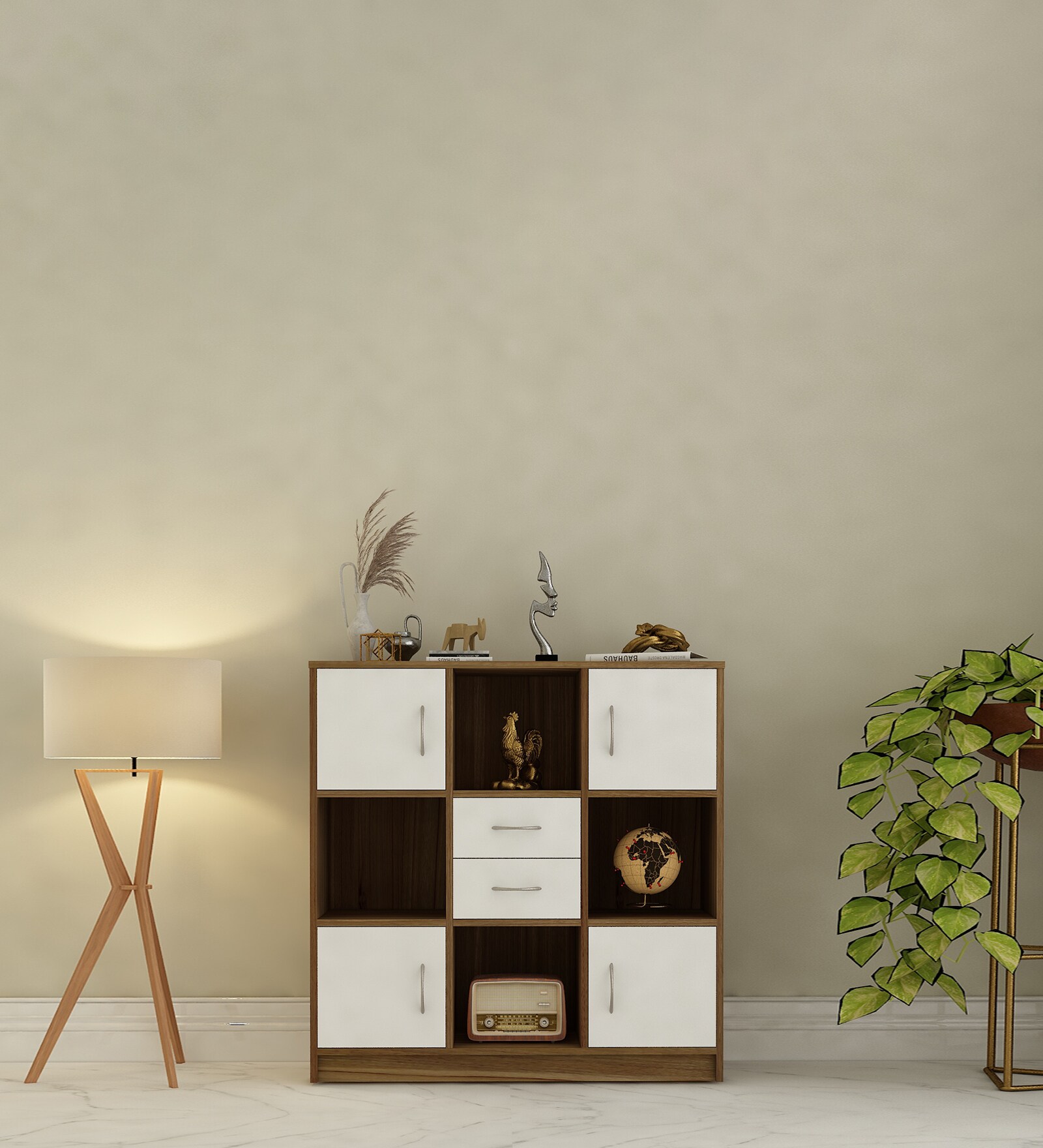 Buy Settle Book Case in Lyon Teak & White Finish at 54% OFF by Sivom ...