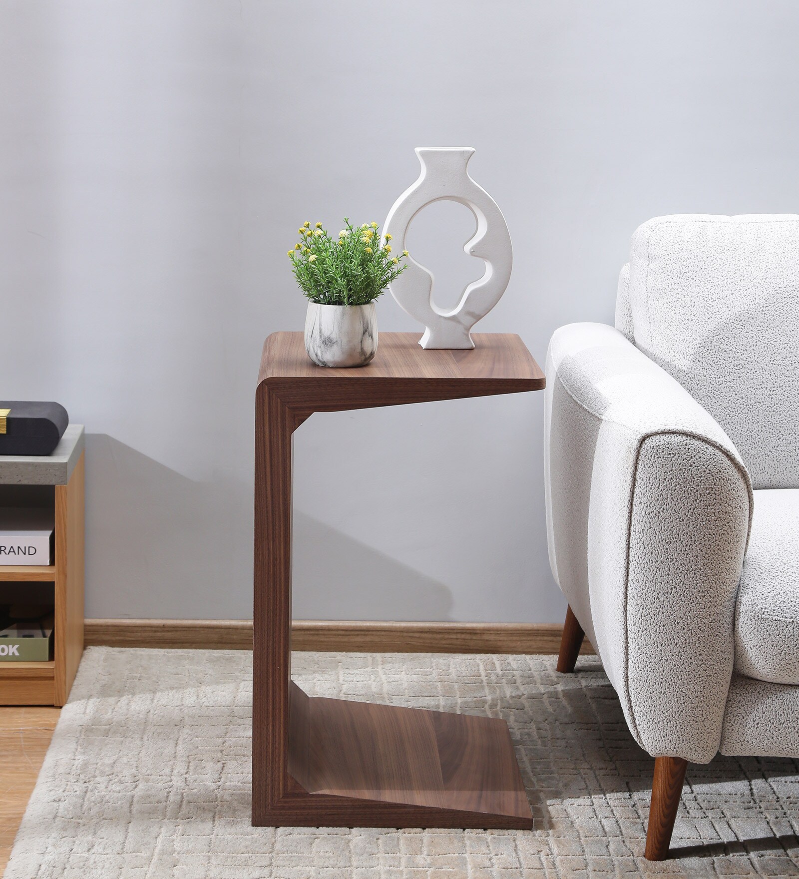 Buy Seville Wooden C Shape Table In Natural Finish Colour at 37% OFF by ...