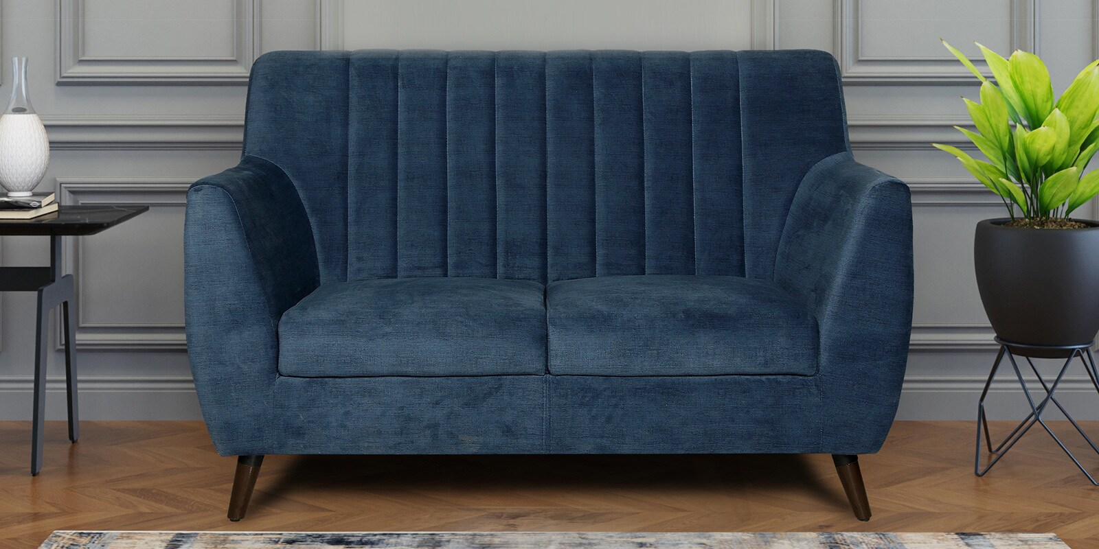 Buy Serene 2 Seater sofa in Blue Colour at 25% OFF by Vittoria | Pepperfry