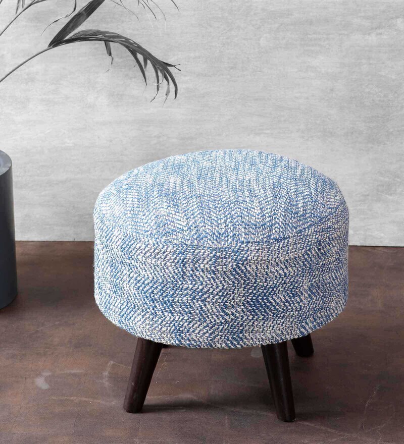 Buy Seating Stool In Blue Colour By Nestroots Online - Contemporary ...