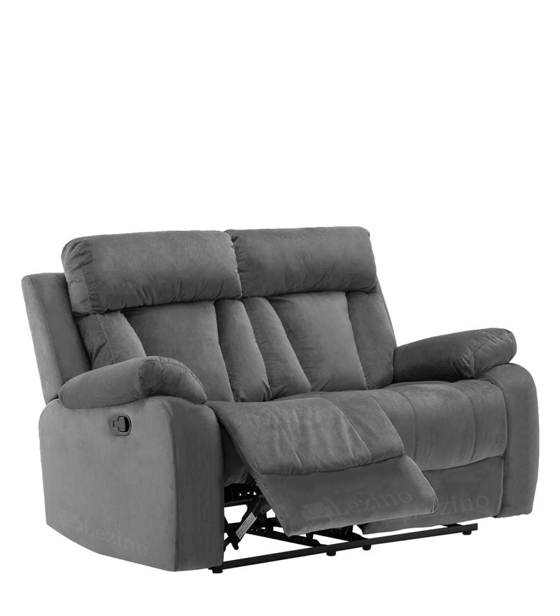 Buy Selino Fabric Manual 2 Seater Recliner in Grey Colour by Lezino ...